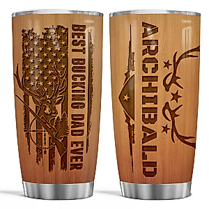 wowcugi Custom Hunting Tumbler Best Bucking Dad 20oz 30oz Dad Tumbler Coffee Travel Mug Hunter Gifts For Men Hunters Gift For Fathers Day Birthday Present