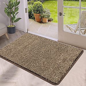 HEBE Indoor Outdoor Doormat 32"x48" Soft Absorbent Inside Door Mat Front Doormats Low Profile Entrance Mats for Dogs Non Slip Welcome Doormats for Entryway Kitchen Laundry Room