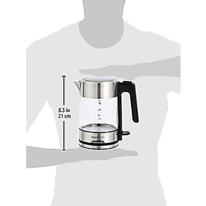 Amazon Basics Electric Glass and Steel Kettle - 1.0 Liter