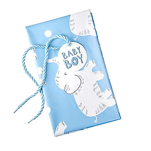 Loveinside Jumbo Large Plastic Gift Bag, Baby Boy Elephant Design Plastic Bag with Tag and Tie for Birthday, Baby Shower and Holiday - 56" x 36", 1 Pcs - Elephant Blue