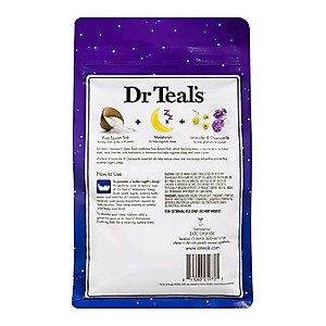 Dr. Teal's Melatonin Sleep Soak with Essential Oil Blend Pure Epsom Salt Soaking Solution 3lbs Pack of 2