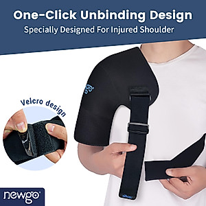 NEWGO Shoulder Ice Pack Rotator Cuff Cold Therapy, FSA HSA Eligible Ice Pack Shoulder Wrap Cold Compression Sleeve for Pain Relief, Surgery Recovery, Bursitis - Medium
