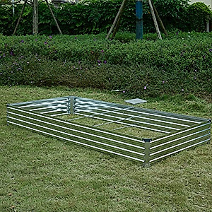 DIIYIV Galvanized Raised Garden Bed,Planter Raised Beds,Outdoor Garden Boxes,Large Metal Planter Box for Vegetables Flowers Herb,1 Pack 2pcs 8x4x1FT