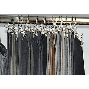 Mawa by Reston Lloyd Non-Slip Space-Saving Clothes Hanger For Pants & Skirts with Two Clips, Style K/40D, Set of 10, 15 3/4"L, White