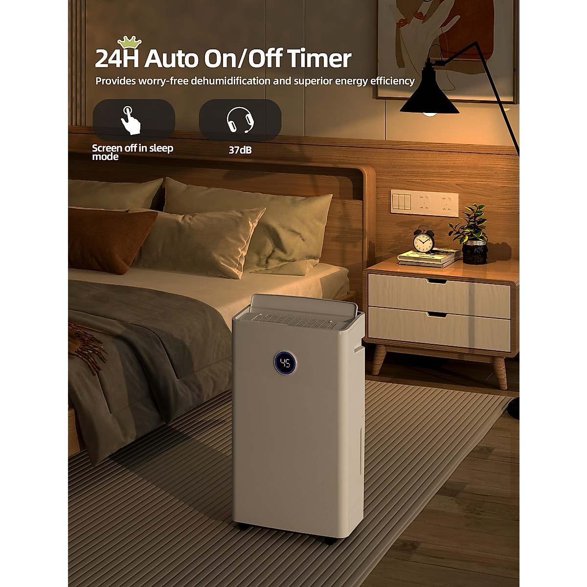 4500 Sq. Ft Dehumidifier for Basement, 50 Pints Large Dehumidifiers for Home with drain hose and 5L Water Tank, Powerful Moisture Removal for Whole House, Large Room, and Intelligent Humidity Control