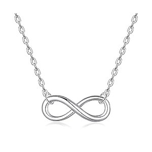 KristLand - 925 Silver Adjustable Necklace Circle Minimalist Enamel Tiny Heart Cactus Triangle Pendant Dainty Choker for Women Infinity Silver