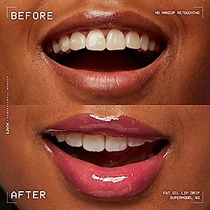 NYX PROFESSIONAL MAKEUP Fat Oil Lip Drip, Moisturizing, Shiny and Vegan Tinted Lip Gloss - Supermodel (Shimmering Magenta)