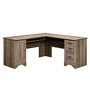 Sauder 425847 Harbor View Corner Computer Desk, Salt Oak® Finish