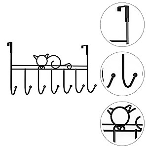 Yardwe Over The Door Hook Hanger Cat 7 Hook Rack Shirt Belt Hat Coat Towel Organizer Iron Hook