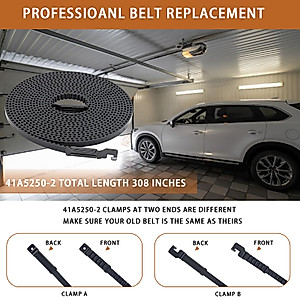 41A5250-2 Drive Belt for 10ft High Garage Doors,308'' Garage Door Openers Belt 041A5250-2,Replacement Belt Compatible with Liftmaster/Chamberlain Belt Drive Garage Door Opener