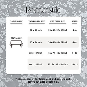 Romanstile Rectangle Vinyl Tablecloth,100% Waterproof Heavy Duty Oil Spill Proof Stain Resistant Plastic PU Table Cover with Flannel Backing for Kitchen, Dining (Rose Grey, 52 x 70)