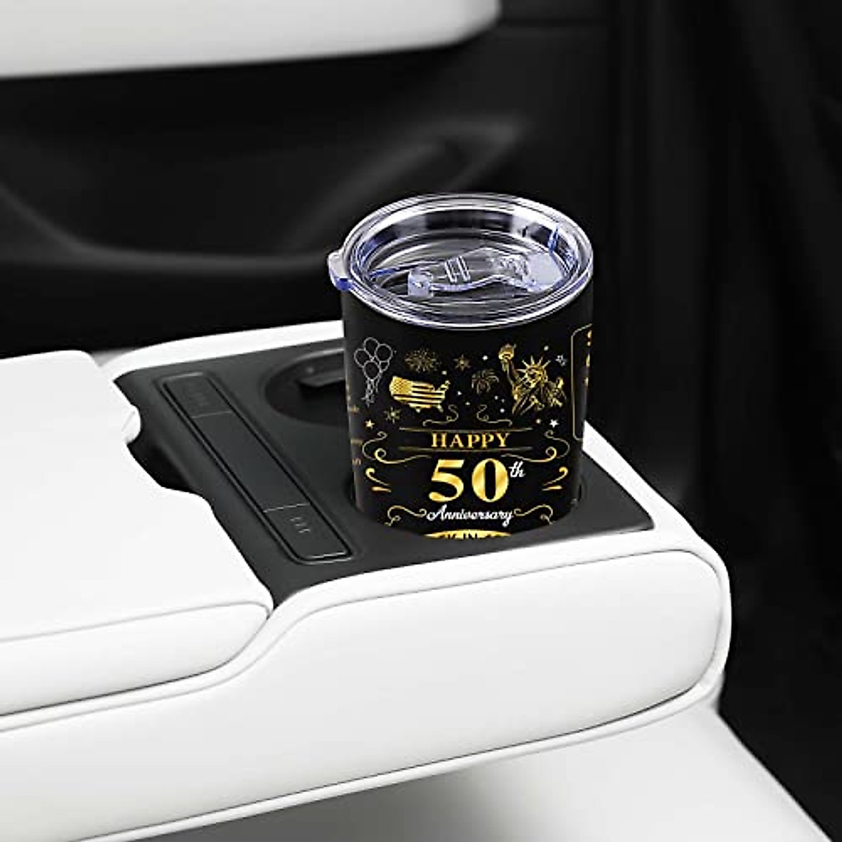 Delsakhula Happy 50th Anniversary Wedding Gifts for Men Women 50th Anniversary Tumbler 50 Years Wedding Gifts for Couple Wife Husband Back in 1973 Stainless Steel Vacuum Insulated Tumbler 20 oz