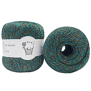 80g Sparkle Silver Lurex Thread Shining Yarn, Metallic Crochet Thread Yarn for Crocheting, Sparkle Metallic for Knitting Clothes, Car Charm, Keychain Charm(Jade)