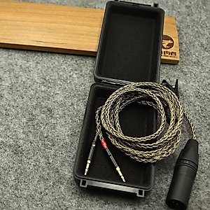 Diaianyfi 4 Pin XLR Balanced Male Compatible for Hifiman HE4XX, HE-400i Headphones 8 Core Braided Silver Plated Replacement Audio Upgrade Cable (2 x 3.5mm Version) (5 FT)
