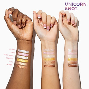 Unicorn Snot Liquid Highlighter Lightning Drops: Buildable Highlighter Makeup for Face and Body - Collarbone, Cheekbones, Brows - Liquid Illuminator for Spotlights, Cruelty-Free (Aqua Rose/Nymph)