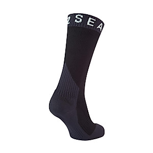 SEALSKINZ Unisex Waterproof Extreme Cold Weather Mid Length Sock, Black/Grey/White, Large