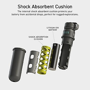 ELECOM NESTOUT Rugged Power Bank, 15000mAh Outdoor Charger, 32W USB-C Fast Charging PD, Waterproof IP67, Durable Shockproof, Battery Pack for iPhone Tablet Hiking Travel Camping (Gray Blue, 15000mAh)