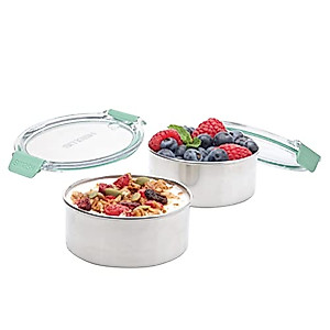 Smash Stainless Steel Snack Pots, Sage, 6.7OZ capacity, (2 Pack)