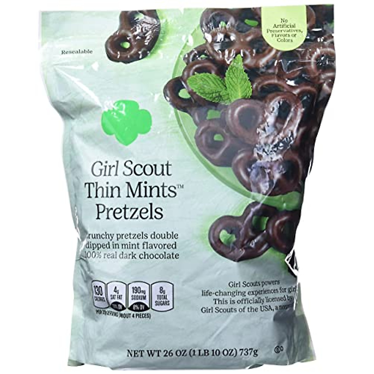 Girl Scout Thin Mints Pretzels 100% Real Dark Chocolate, 26 Oz