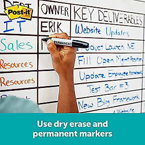 Post-it Flex Write Surface, Permanent Marker Wipes Away with Water, 50ft x 4ft, White Dry Erase Whiteboard Film (FWS50X4)
