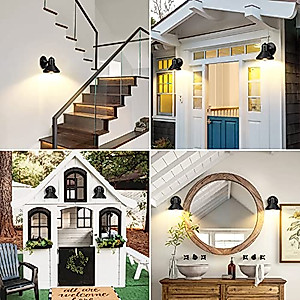 Brightever Outdoor Wall Lantern, 2-Pack Exterior Wall Light Fixtures, Waterproof Anti-Rust Black Wall Mount Lighting, Small E26 Socket Outside Lights for House, Front Porch, Playhouse, Garage