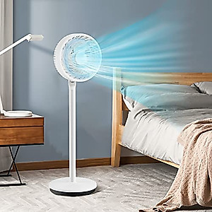Tangkula Oscillating Pedestal Fan with Remote Control, 3 Heights Standing Fan, Portable Floor Fan with 3 Wind Speeds, 1-7 H Timer, Quiet Stand Fan with 85° Oscillation & 100° Tilt for Home Office