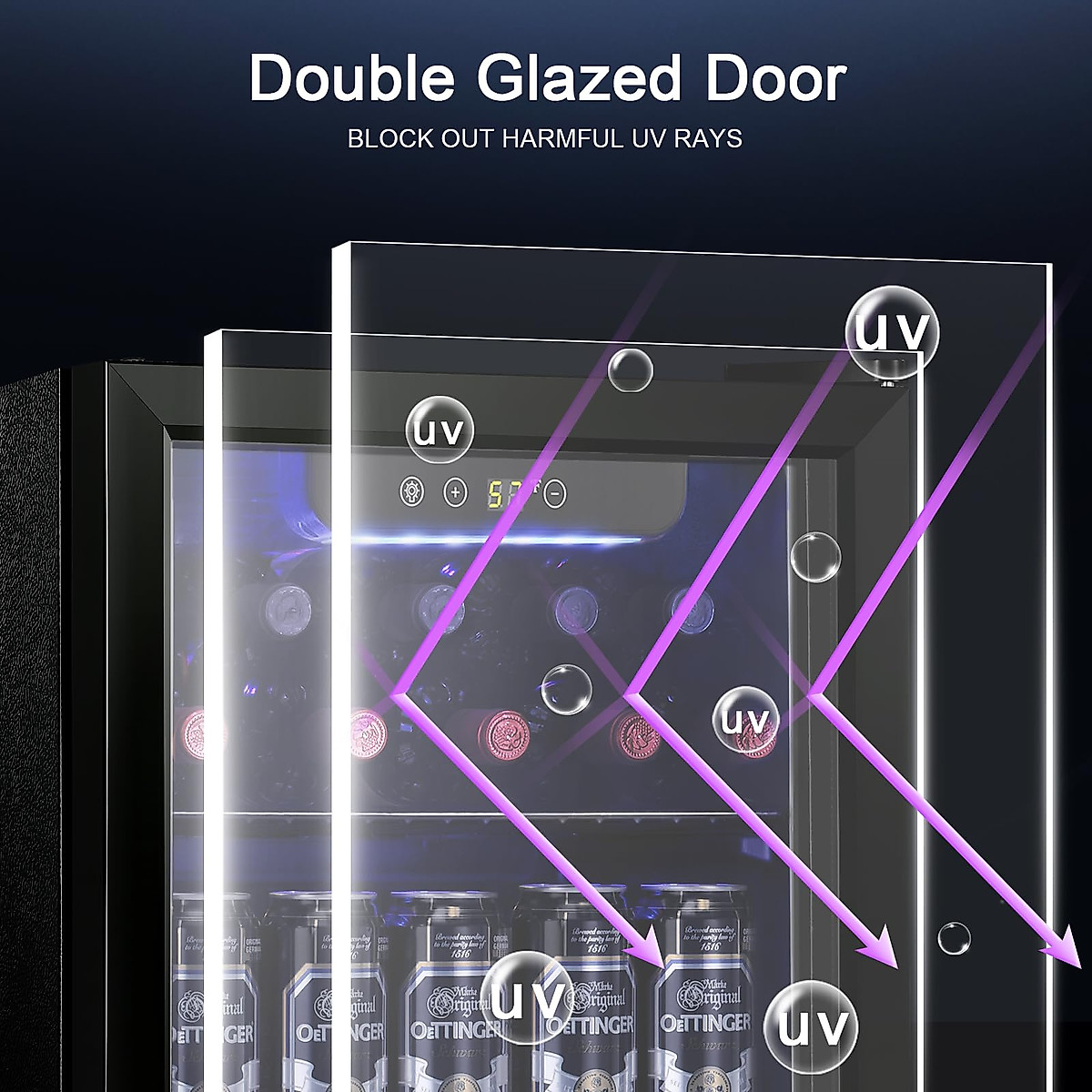 Antarctic Star 12 Bottle Wine Cellar - Mini Beverage Fridge for Wine, 48 Can Small Wine Cooler for Home and Bar, Electronic Temperature Knob Control, 1.3 Cu. Ft.