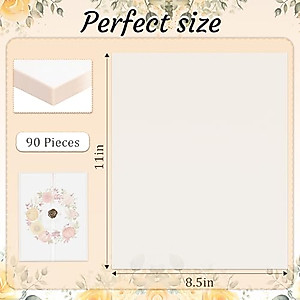 VOISEN 90Pcs Vellum Paper, Printable Vellum Jackets Translucent Vellum Paper 8.5 x 11 Inch Vellum Paper Wraps for Wedding Birthday Invitations Scrapbook Project (90Pcs)
