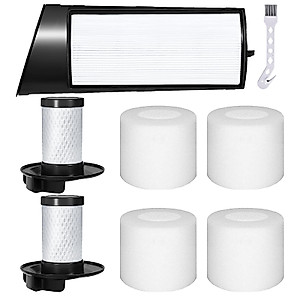 Leadaybetter ICZ362H Filter Replacement for Shark ICZ362H / IC160 / IC162 Vertex Pro Powered Lift-Away Cordless Vacuum, Part XFFK160 & XHEPA160, 4 Foam and 2 Round Filters, 1 HEPA Filter