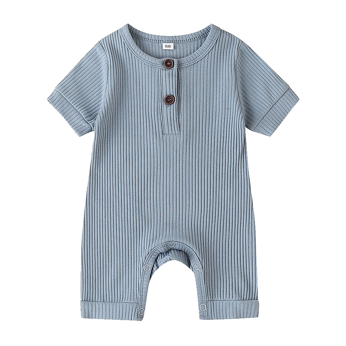 RELABTABY Newborn Baby Boy Girl 2 Pack Romper Unisex Infants Summer Solid Button Onesie Jumpsuit Outfits Clothes