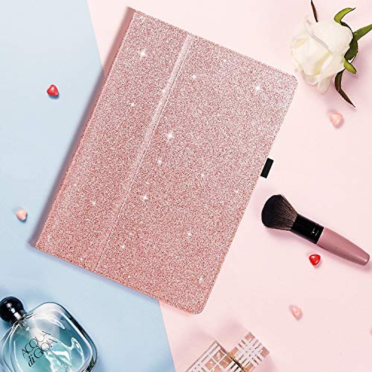 Fingic for iPad 10.2 Case 2021/2020/2019 - iPad 9th/8th/7th Generation Case Luxury Sparkly Folio Folding Stand Cover Auto Wake/Sleep Smart Case for New iPad 10.2” 2021/2020/2019 (9th/8th/7th Gen)