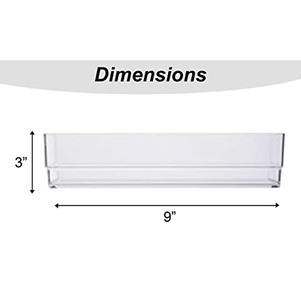 LilGift ARAD 2 Pieces Clear Vanity & Drawer Organizer, Acrylic Organizer, Drawer Divider, Makeup Bathroom Organizer, Kitchen Utensils