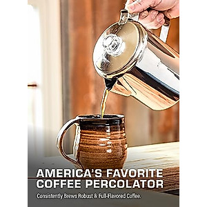 COLETTI Bozeman Camping Coffee Pot – Coffee Percolator – Percolator Coffee Pot for Campfire or Stove Top Coffee Making – 9 CUP