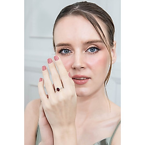 GemStar USA Sterling Silver Garnet and White Topaz Oval Crown Ring, Size 6