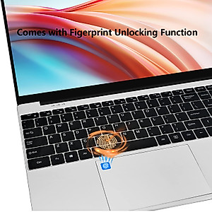 VGKE B15 Windows 10 Laptop, 15.6 inches Full HD 1920*1080 IPS 100% sRGB Display, Intel J4125 Quad-Core, 12GB LPDDR4, 256GB SSD, Expandable 1TB, 4K, WiFi, BT4.0 (Silver)