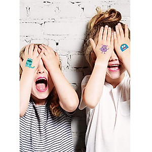 Ooopsi Monster Temporary Tattoos for Kids - More Than 120 Tattoos - Cute Cartoon Tattoos Sticker for Boy Girl Birthday Party Decorations Supplies Favors