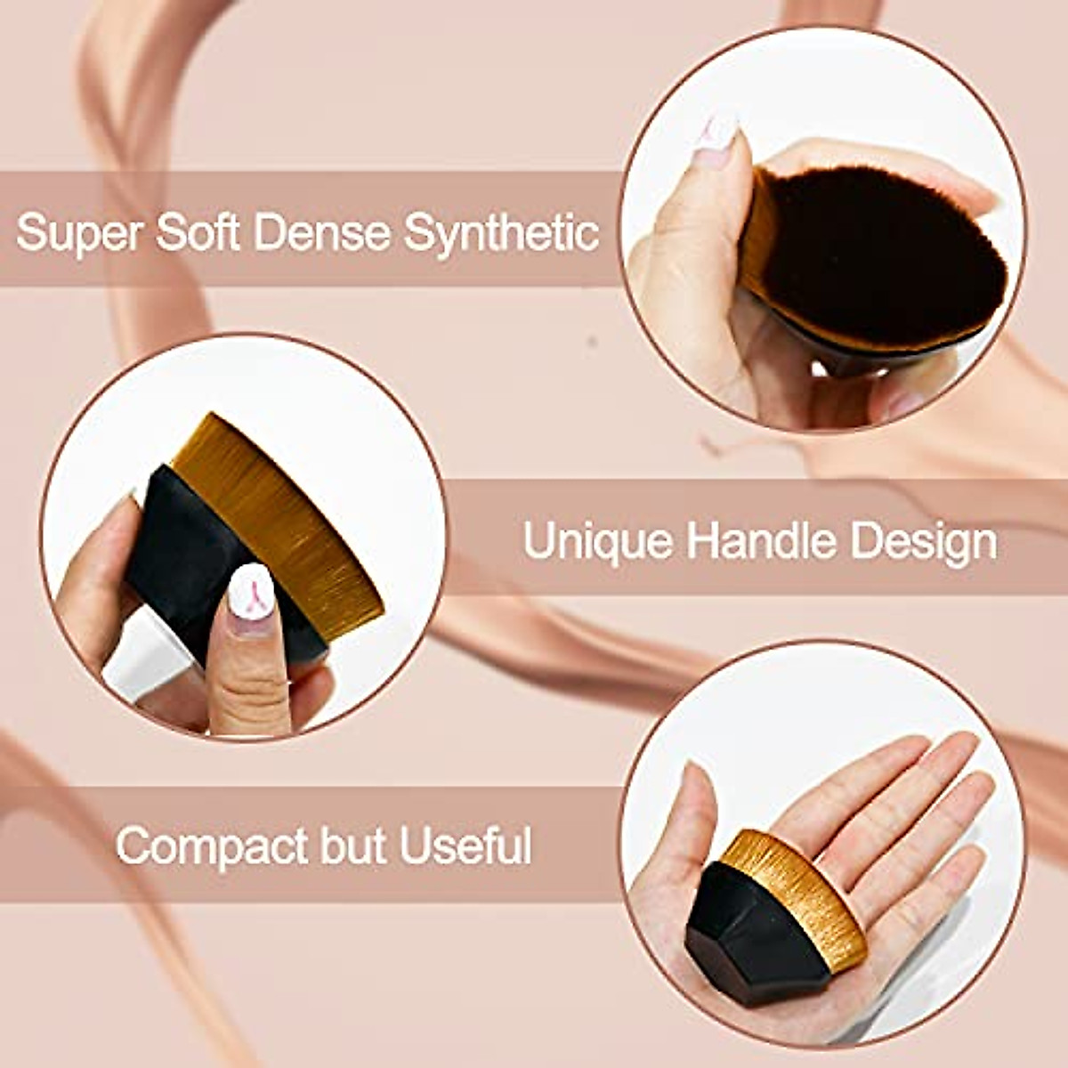 Petal-Shaped Foundation Brush, GODR7OY Foundation Makeup Brush, Suitable for Mixed Liquid, Cream or Flawless Powder Cosmetics, Multifunctional Makeup