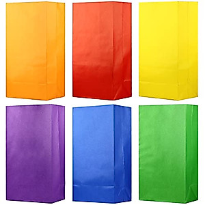 MOZRRO Mix Color 12 Pack Gift Bags with Thankyou Sealing Stickers, Great for Christmas, Gifts, Lunch, Party, Sweets, Goodies, Retail & Tchotchkes 10.2" x 5.5" x 3.5"