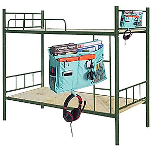 MoYag Bedside Storage Organizer, Haopyou Bedside Caddy Hanging Storage Bag for Bunk and Hospital Beds, Dorm Rooms Bed Rails,Baby Bed,Baby Cart,Car Backrest with 8 Pockets(Green)
