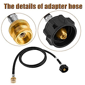 6FT Propane Adapter Hose, 1lb to 20lb Converter with Gas Regulator for Blackstone 17", 22" Tabletop Griddle, Pit Boss PB336GS 2 Burner Table top Gas Griddle and Dash Griddles
