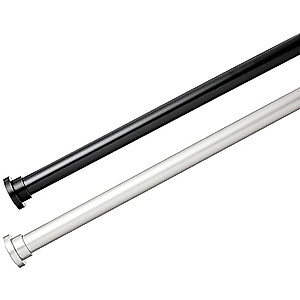 Amazon Basics Adjustable Indoor Outdoor Tension Curtain Rod, 54-90" Length, Black
