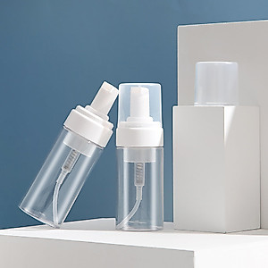 2 Pcs 3.4oz Foam Pump Bottle Travel Foam Pump Bottle Pump Bottle Clear Plastic Press Foaming Soap Pump Dispensers Travel Soap Liquid Bottle Shampoo, for Soap Foam Lotion Bathroom Accessory (100ML)