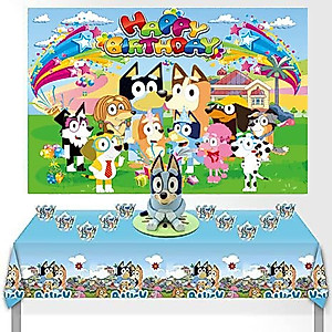 Happy Birthday Backdrop for Dog Party Decorations,5 x 3FT Birthday Banner for Girls Boys Kids Birthday Party Decor