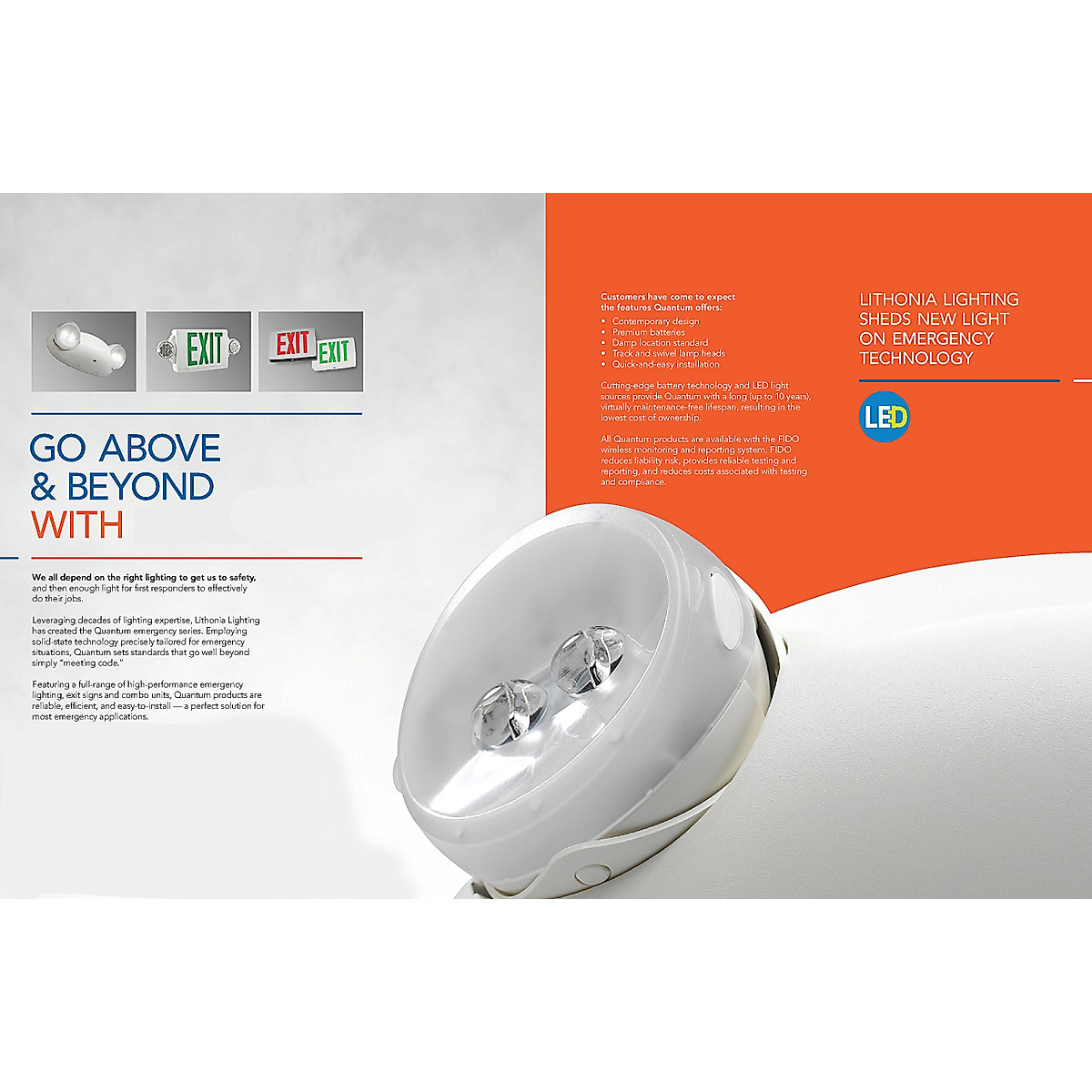 Lithonia Lighting LHQM LED B G M6 LED 2-Light Exit Sign/Emergency with Led Heads & Green Stencil, Black