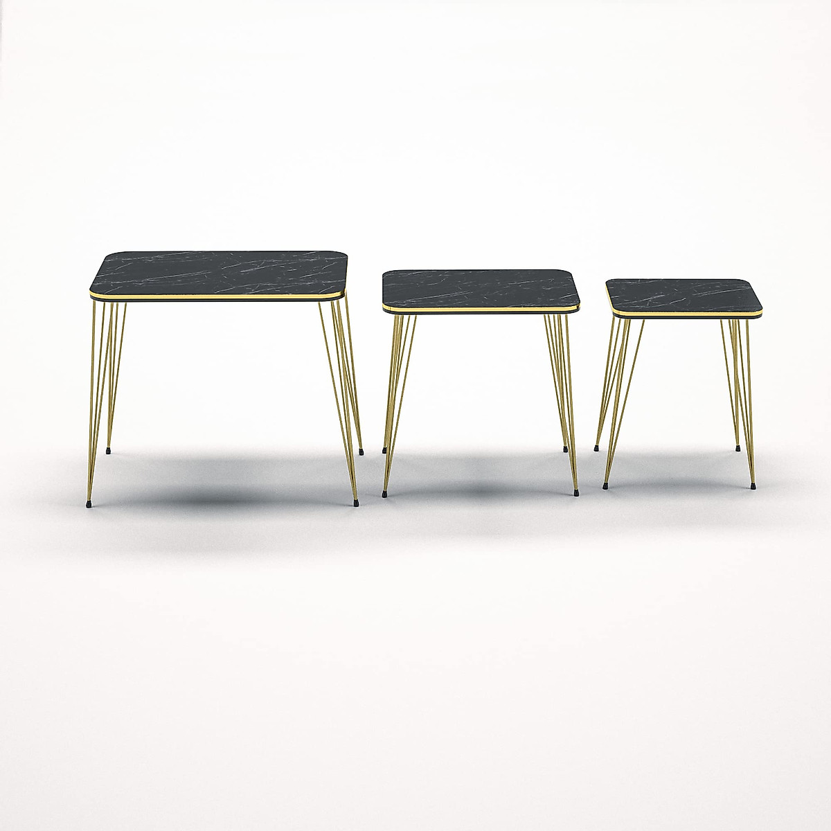 Rectangular Nesting Set of 3, Nesting Table, Modern Woodgrain Look Base for Living Room Coffee Tables or Nightstands - Coffee Table - Side End Table - Small Side Table