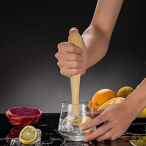 Set of 2, Cocktail Muddler Wood Bar Muddler, DaKuan Wooden Cocktail Muddler for Making Cocktails and Juice Drinks Tools（7.87 in/ 20 cm）