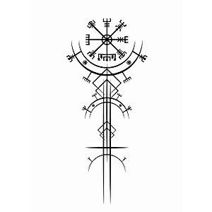 Dopetattoo 6 Sheets Temporary Tattoos for Women Adults Ancient Viking Art Deco Vegvisir Navigation Compass Temporary tattoo for Men for Woman Neck