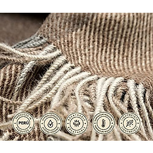 KHUSCO | 100% Alpaca Throw Blanket Serenity | 71" L x 51" W | Warm Peruvian Cozy, Lightweight for Home and Travel | Sand.
