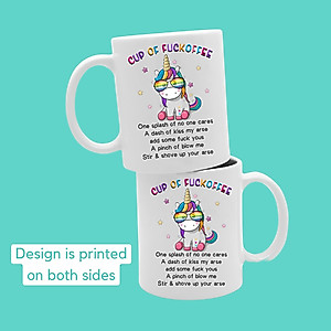 Cup of Fuckoffee Funny Unicorn Adult 11oz Coffee Mug