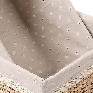 Set of 4 Straw Woven Various Sizes Stackable Bathroom Baskets Organize Home, Bedroom, office